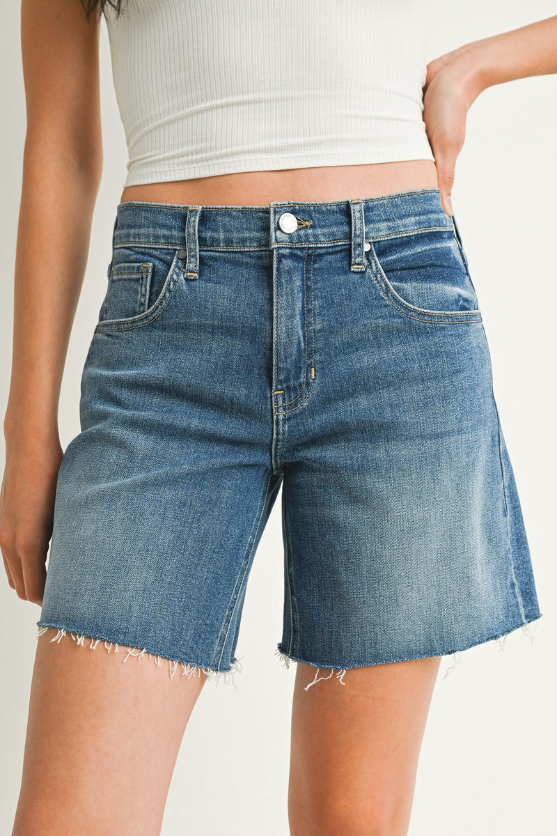 The Mid Rise Bermuda Short – Just Black Denim